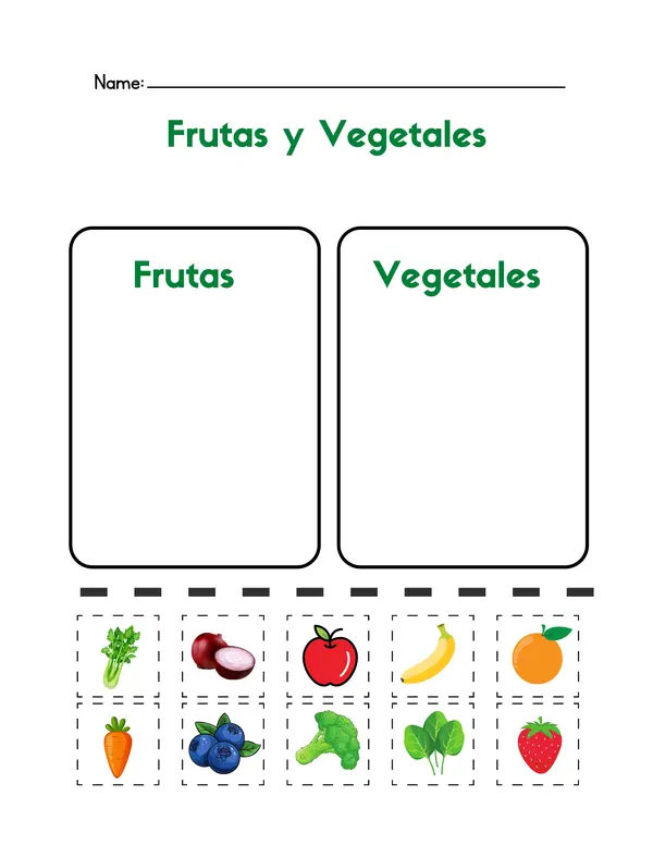 Clasificación frutas y vegetales | profe.social