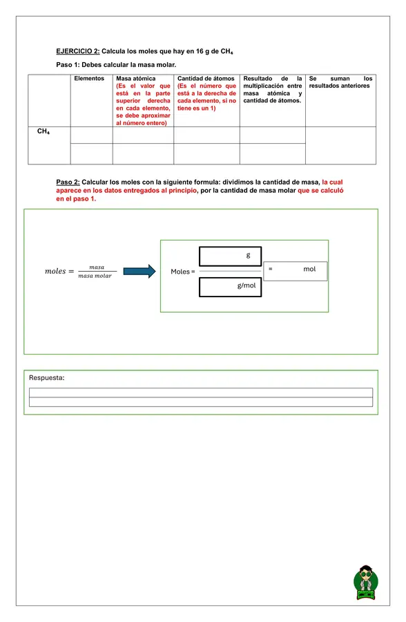 Cuadernillo de Química_ cálculo de masa, masa molar y moles. | profe.social