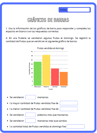 4° básico - Pictogramas con escala y gráficos de barras | profe.social