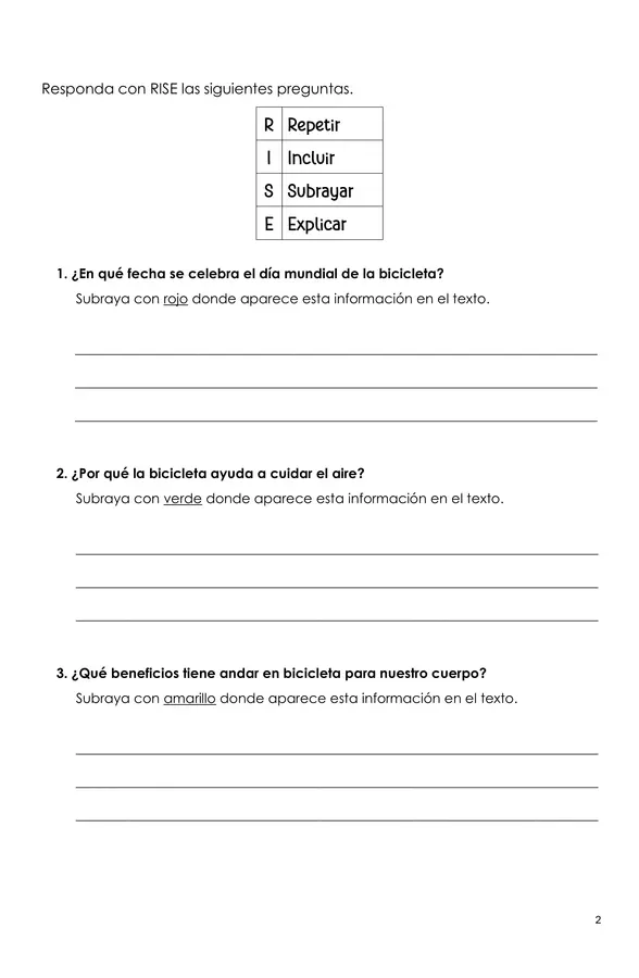 Comprensión de lectura (Texto informativo) | profe.social