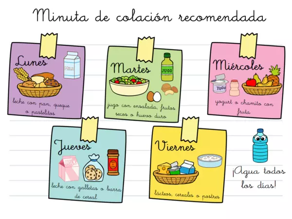 Minuta de colación | profe.social