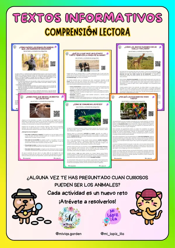 Curiosidades de Animales (20 Textos Informativos) | profe.social