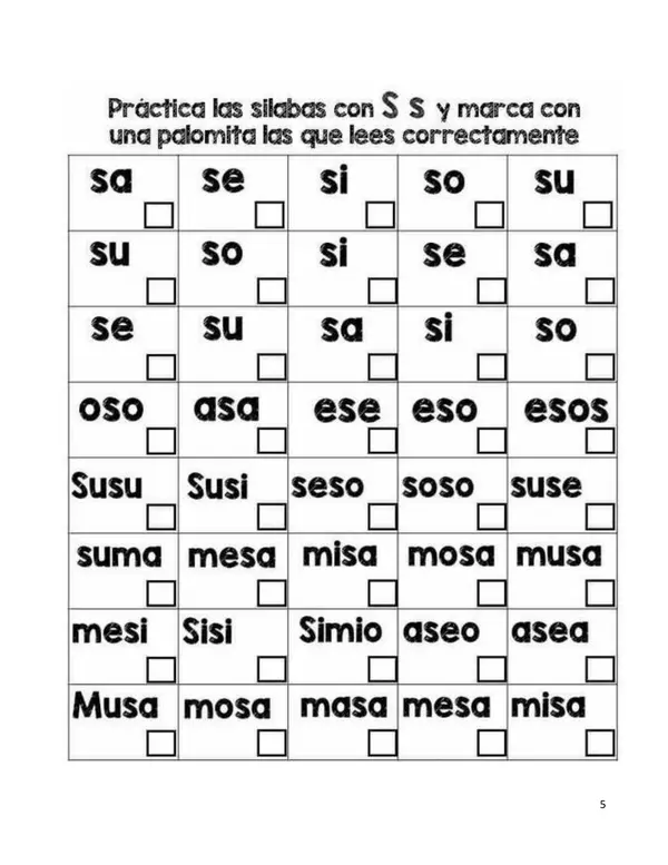 actividades letra s | profe.social