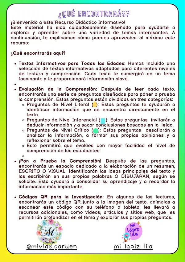 Curiosidades de Animales (20 Textos Informativos) | profe.social