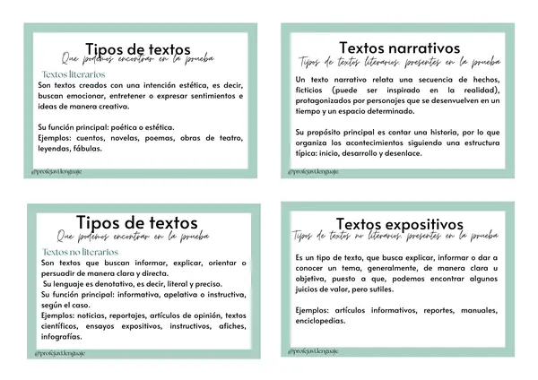 FLASHCARD PAES COMPETENCIA LECTORA: RESUMEN Y RUTA DE TRABAJO | profe ...