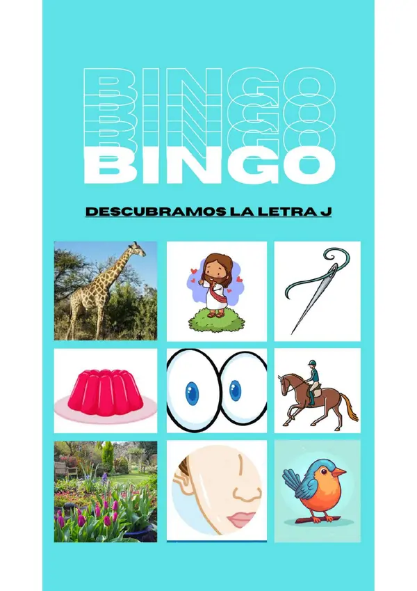 Bingo con la letra J | profe.social