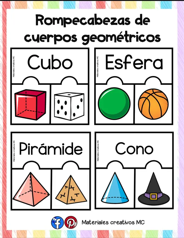 Rompecabezas de cuerpos geométricos | profe.social