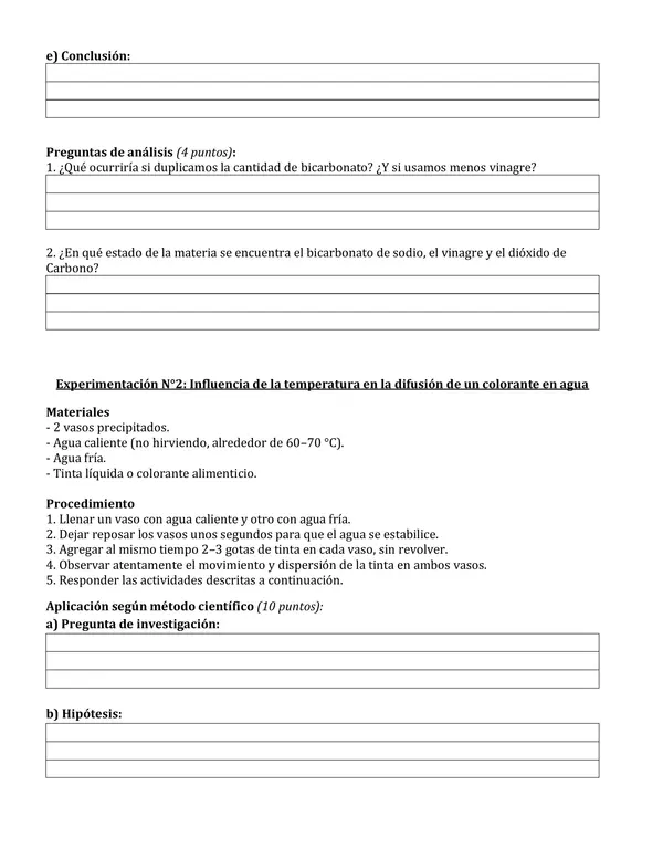 PRÁCTICO DE LABORATORIO: Materia y teoría cinético molecular. | profe ...