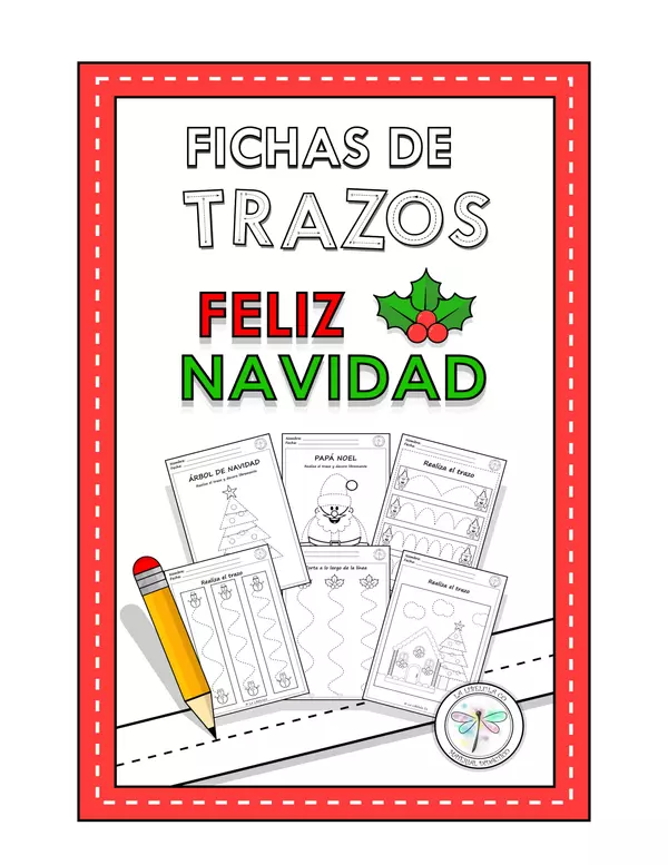 Fichas de trazos Navidad | profe.social