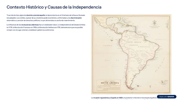 La independencia de Colombia | profe.social