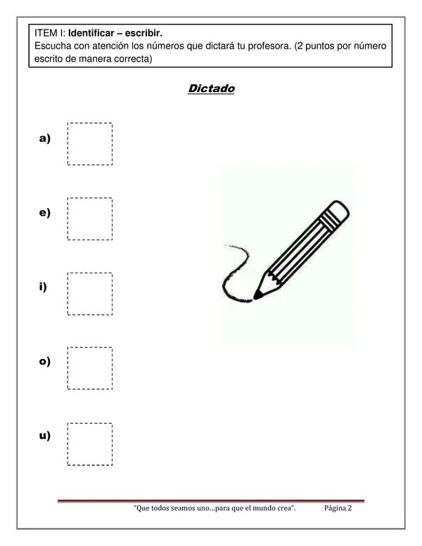 Evaluación números hasta el 10 | profe.social