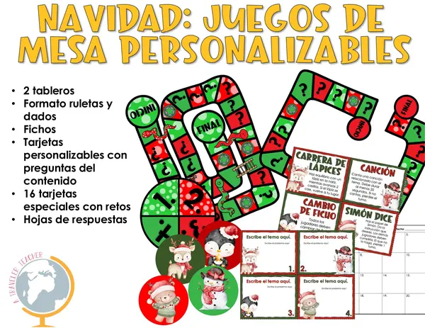 Navidad: juego de mesa personalizable | profe.social