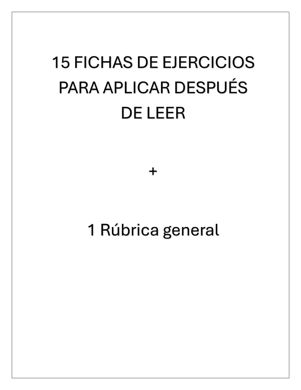15 fichas de ejercicios de escritura después de la lectura | profe.social