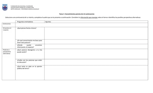 Pauta para escritura ensayo argumentativo | profe.social