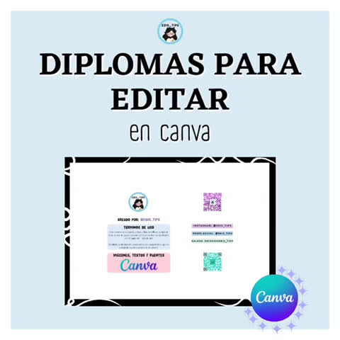 DIPLOMAS PAR EDITAR EN CANVA | profe.social