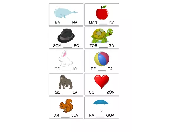 Reconocimiento silaba final nivel 2 | profe.social