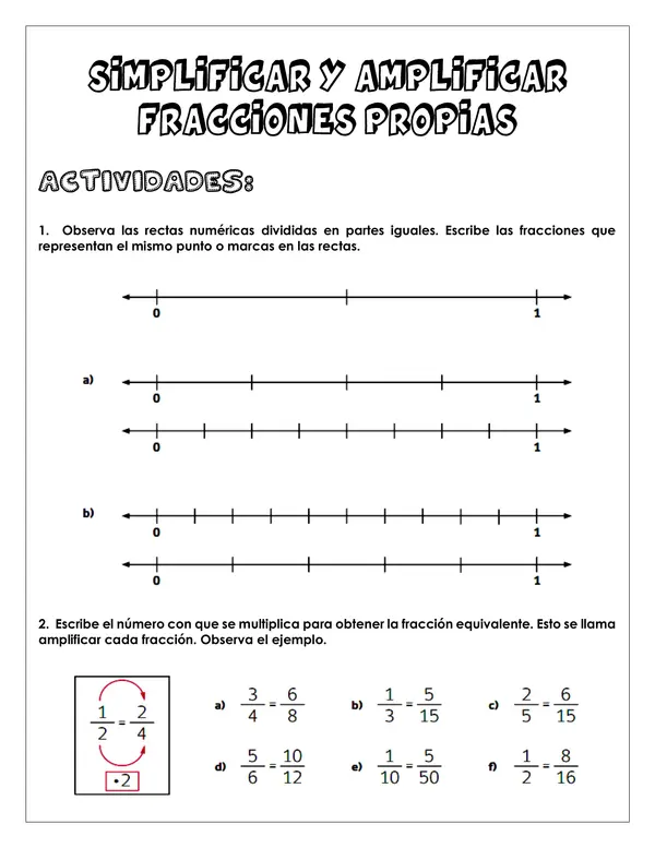Guía de trabajo - Simplificar y amplificar fracciones propias | profe ...