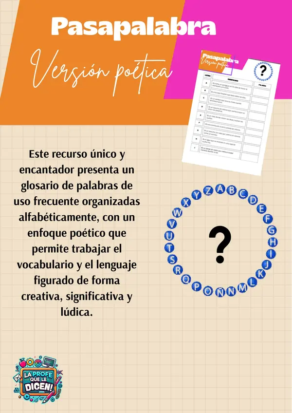 Glosario Poético de la A a la Z – Vocabulario Creativo para Tercero y ...