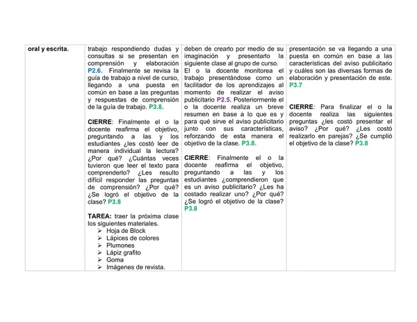 Planificación Mensual Clase a Clase, Lenguaje, DICIEMBRE, unidad 4 | profe.social