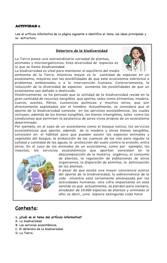 Artículo informativo: Estructura, ideas principales y resumen | profe ...
