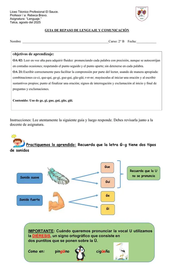 Uso de la letra g | profe.social