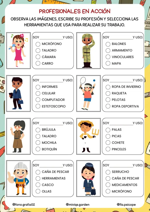 Comprensión Lectora 2: PROFESIONES (30 actividades) | profe.social