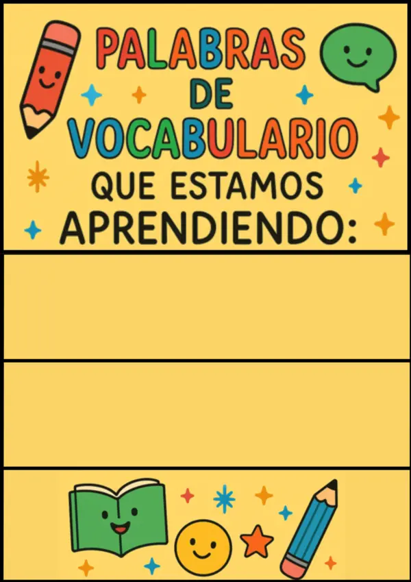 Palabras de vocabulario que estamos aprendiendo | profe.social