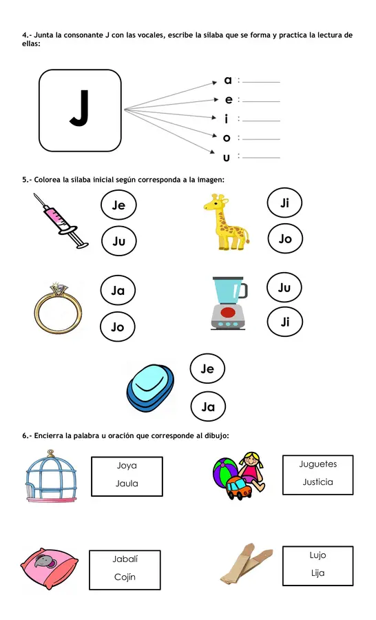 Guía consonante J | profe.social