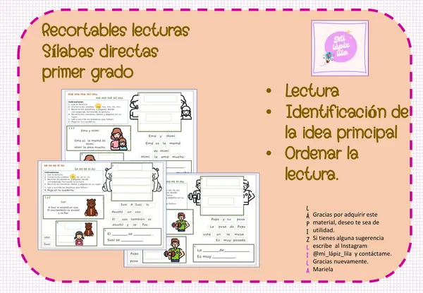 RECORTABLES SÍLABAS DIRECTAS | profe.social