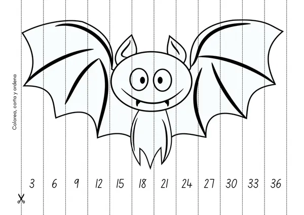 Puzzle secuencia de números múltiplos de 3 Halloween | profe.social