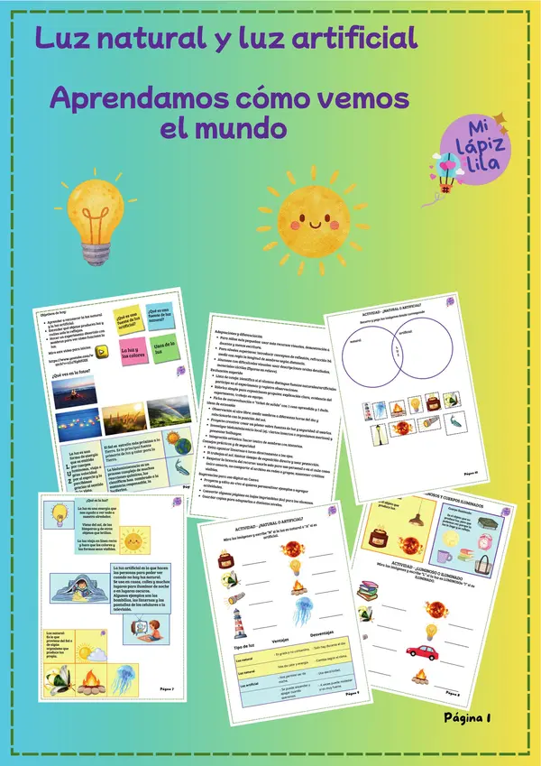 Luz natural y luz artificial — Actvs. y experimentos (A4 imprimible ...