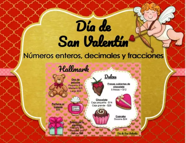 Día de San Valentín. Problemas enteros, decimales y fracciones | profe ...