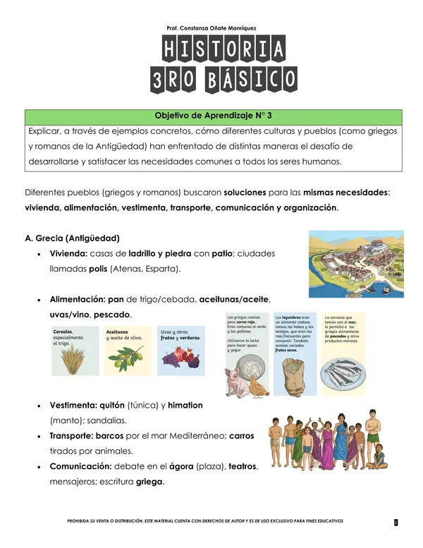 Resumen contenidos Historia 3º Básico | profe.social