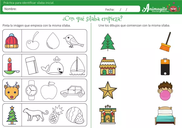 Fichas Navideñas de conciencia fonológica | profe.social