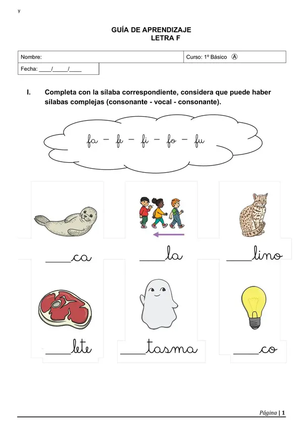 Actividad - Letra F | profe.social