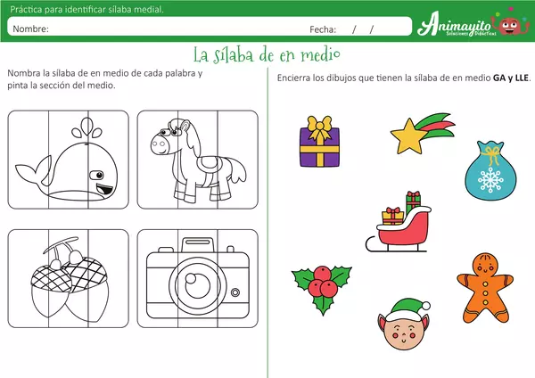 Fichas Navideñas de conciencia fonológica | profe.social