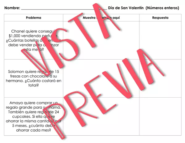 Día de San Valentín. Problemas enteros, decimales y fracciones | profe ...