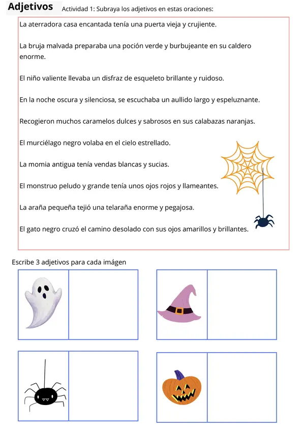 Adjetivo Halloween | profe.social