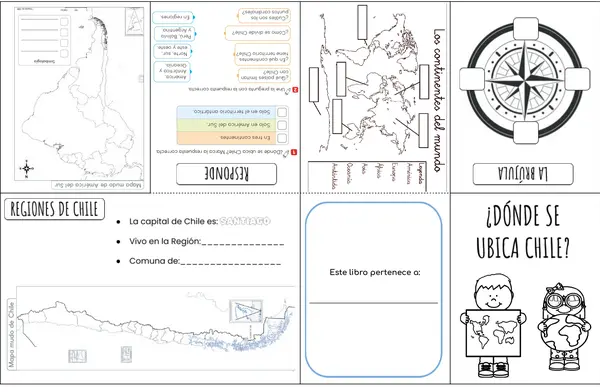 Minilibro armable: "Mi lugar en el mundo" (2° básico) | profe.social