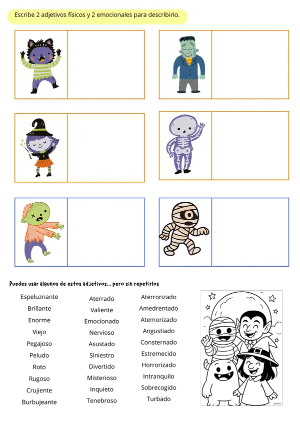 Adjetivo Halloween | profe.social