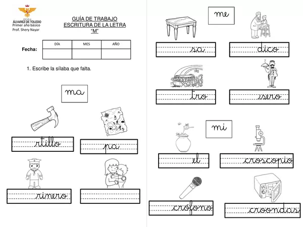 Escritura sílabas con M | profe.social