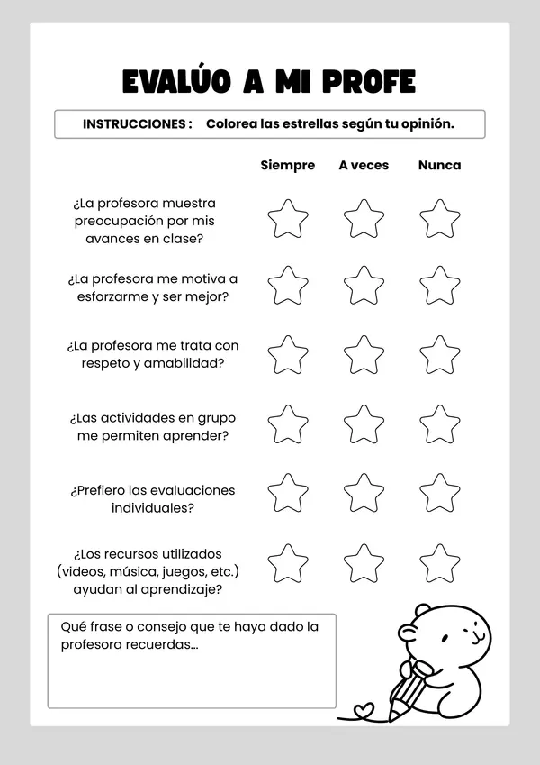 Cierre de año - evalúo a mi profe | profe.social