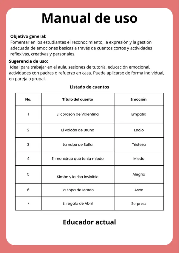 Cuadernillo: Cuentos y emociones | profe.social