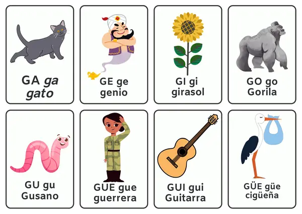 letra g y sus diversos sonidos | profe.social