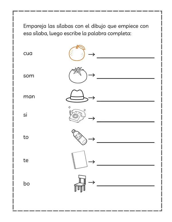2º básico | Sílabas iniciales y conciencia fonológica (4 láminas + 2 ...