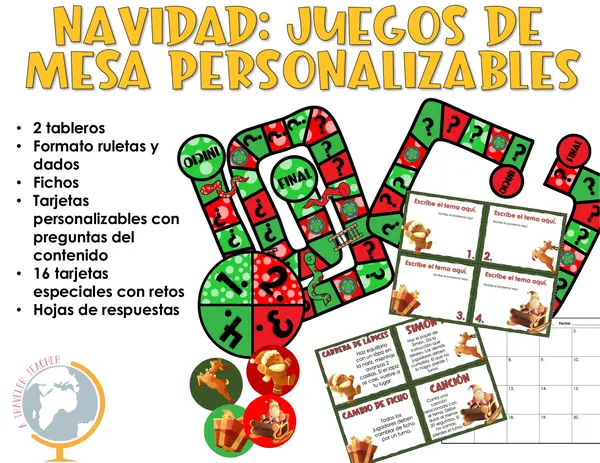 Navidad: juego de mesa personalizable | profe.social
