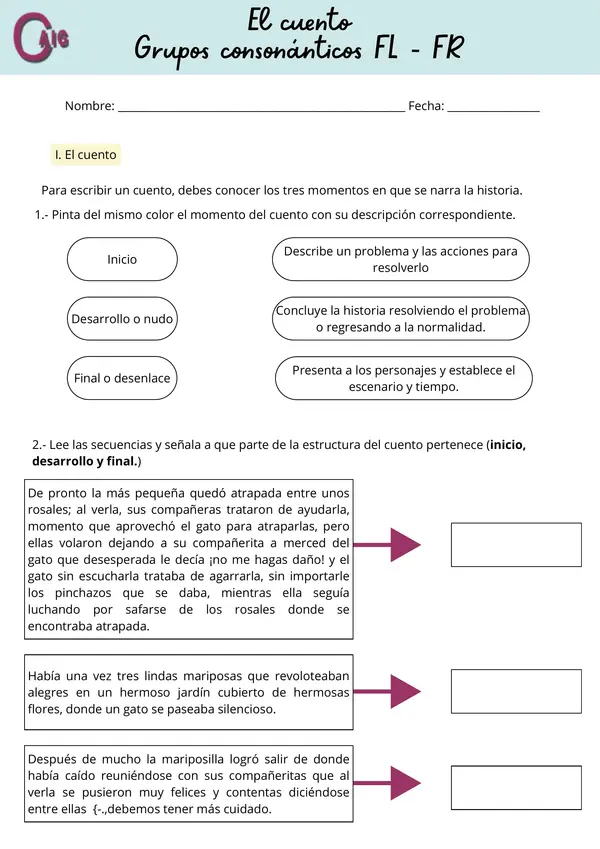 EL CUENTO Y GRUPOS CONSONÁNTICOS FL Y FR | profe.social