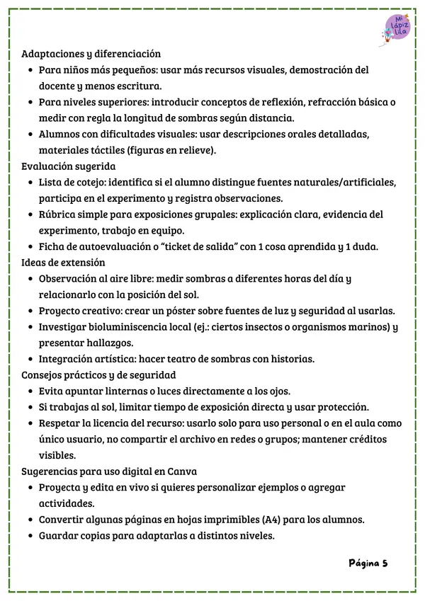 Luz natural y luz artificial — Actvs. y experimentos (A4 imprimible ...