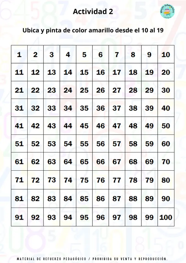 CUADERNILLO FAMILIA DE NÚMEROS DEL 10 AL 39 | profe.social