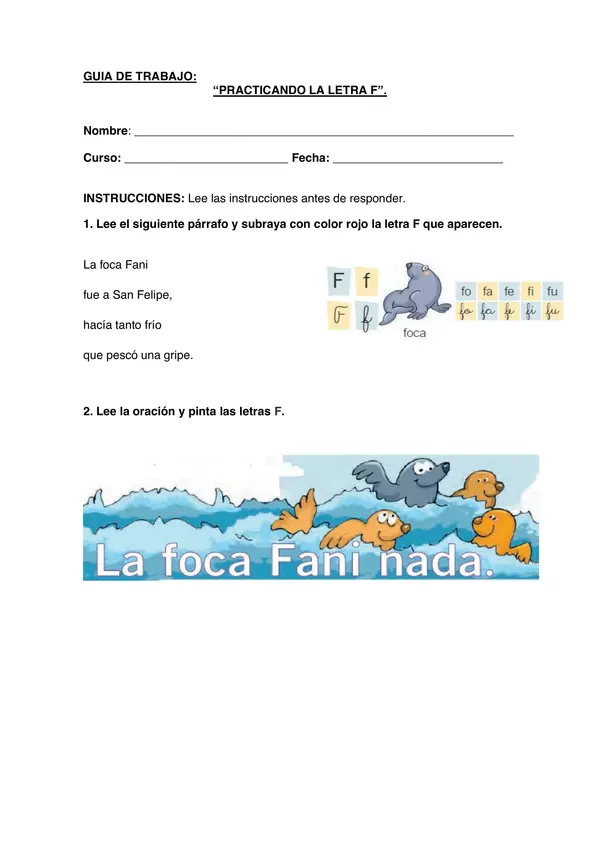 Lectura De La Letra F